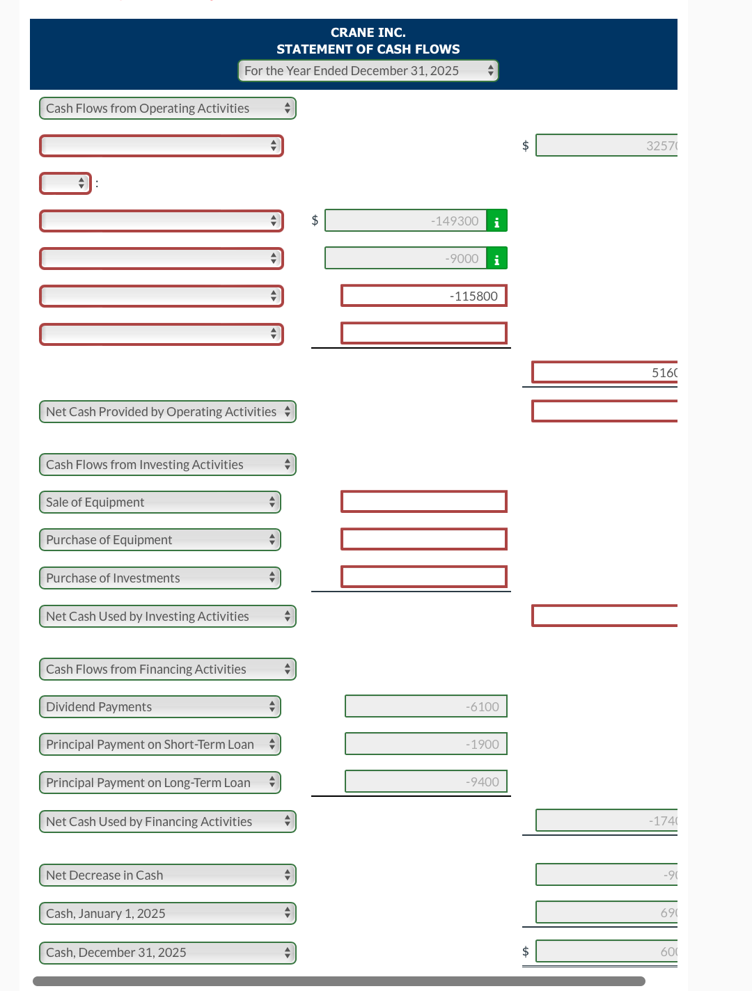 Solved Crane Inc. Income Statement For the Year Ending | Chegg.com