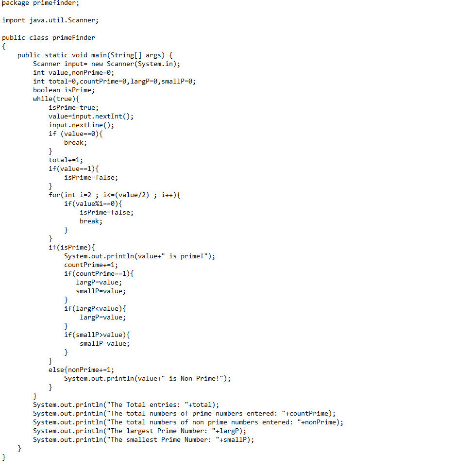 Solved package primefinder; import java.util.Scanner; public | Chegg.com
