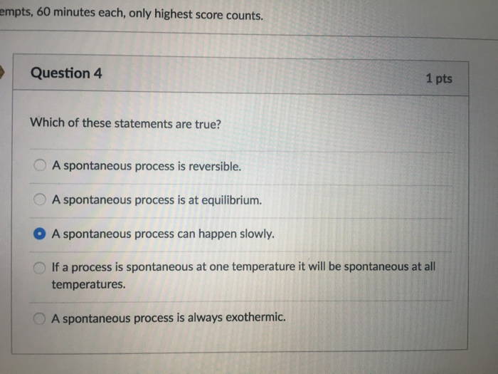 Solved Which of these statements are true? A spontaneous | Chegg.com