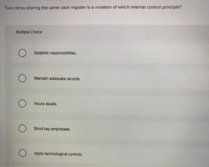 Solved A properly designed internal control system: Multiple | Chegg.com