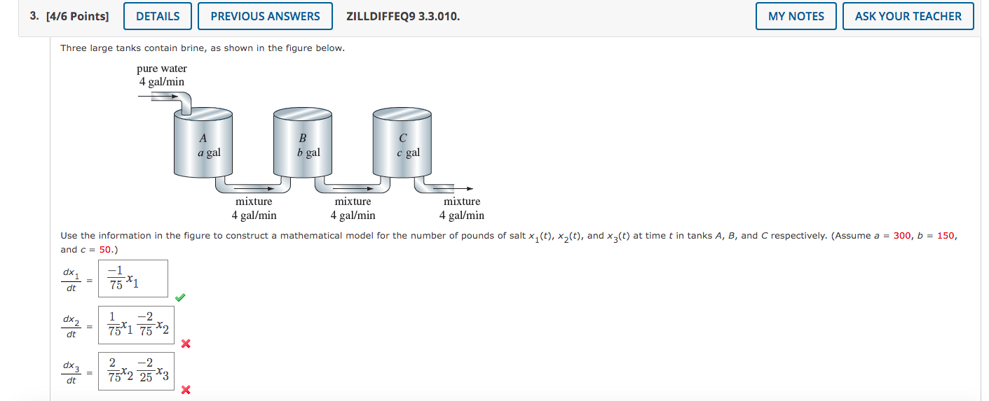 Solved Three large tanks contain brine, as shown in the | Chegg.com