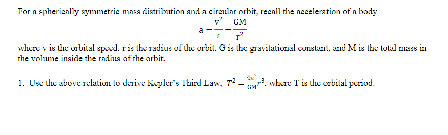 Solved For A Spherically Symmetric Mass Distribution And A
