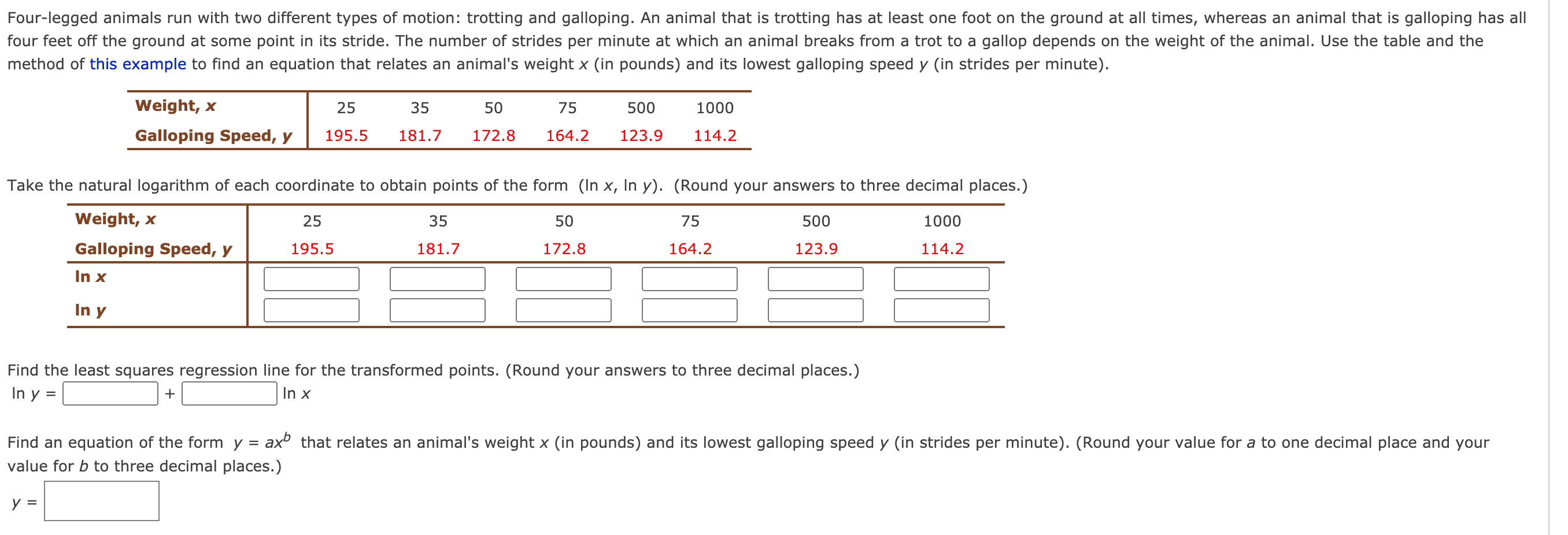 Solved Four-legged animals run with two different types of | Chegg.com