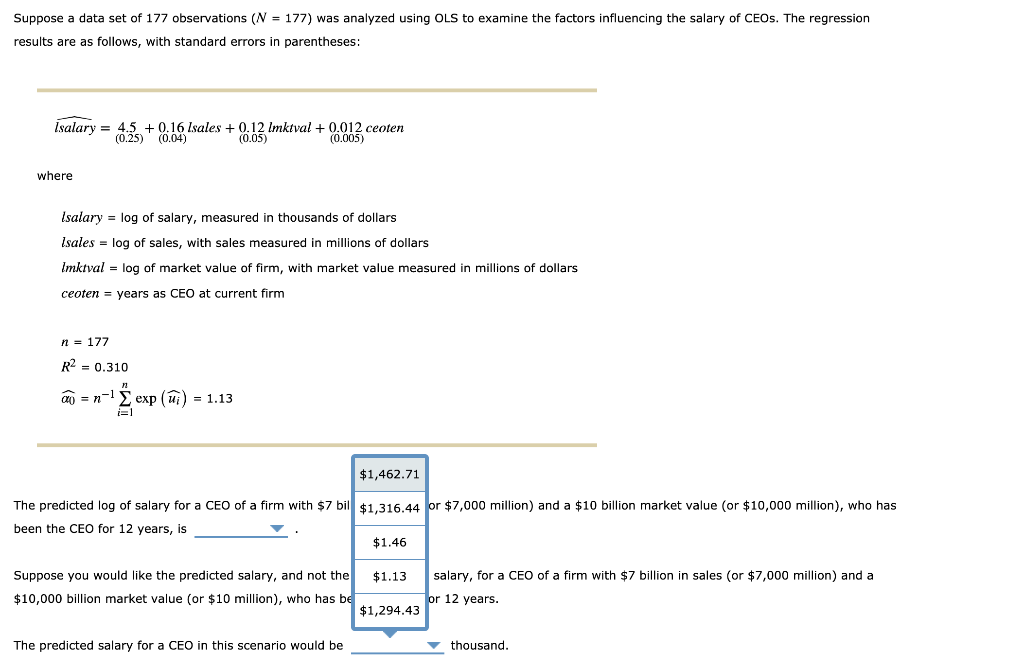 Solved 12. Predicted level value of the dependent variable | Chegg.com
