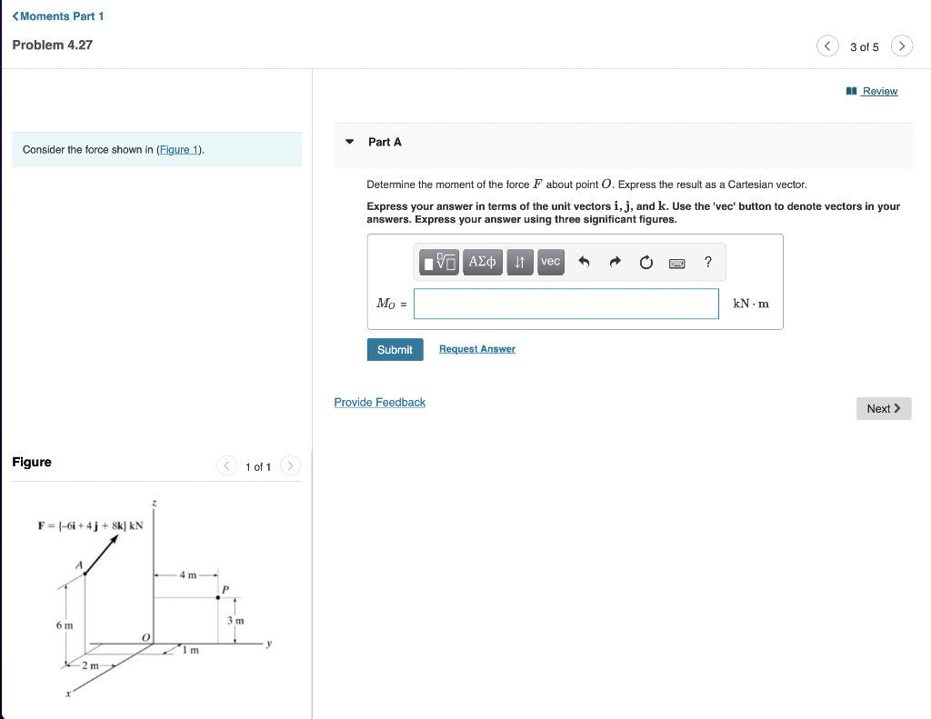 Solved Consider the force shown in Part A Determine the | Chegg.com
