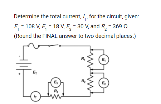 Solved Determine the total current, IT, ﻿for the circuit, | Chegg.com