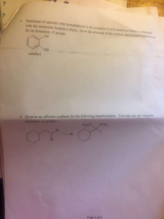 Solved Treatment of catechol with formaldehyde in the | Chegg.com