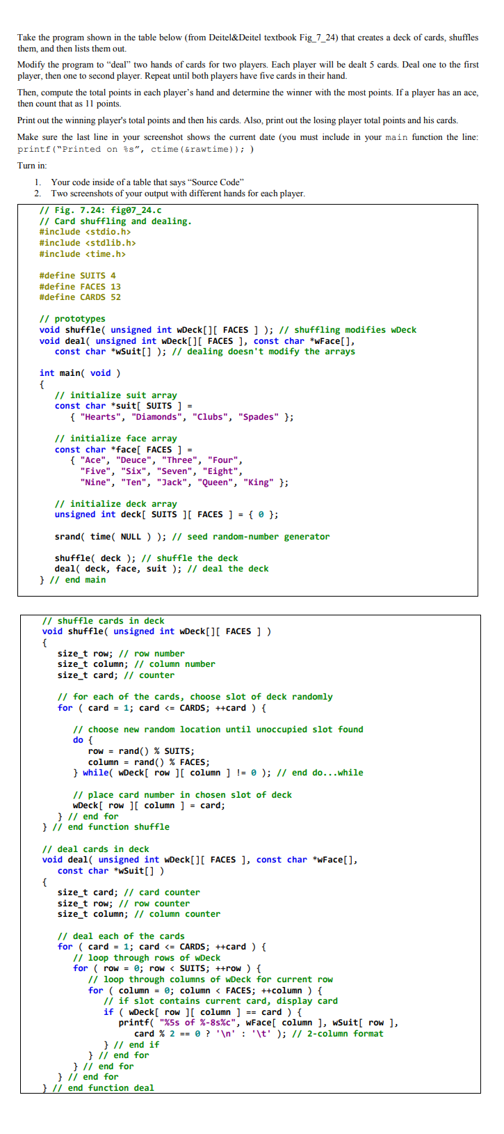 Take the program shown in the table below | Chegg.com