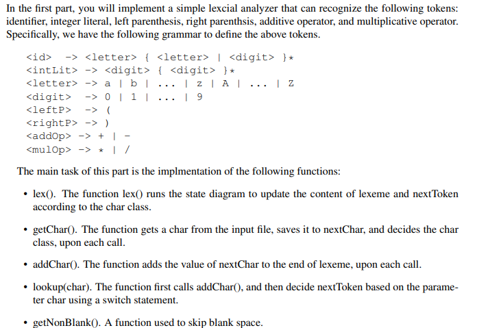 Solved In the first part, you will implement a simple | Chegg.com