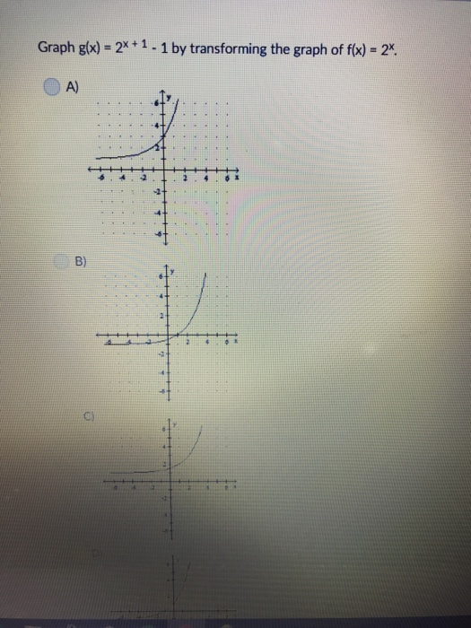 Solved Graph g(x) = 2x + 1-1 by transforming the graph of | Chegg.com
