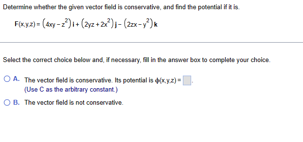 Solved Determine whether the given vector field is | Chegg.com