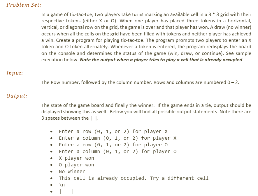 Solved Problem Set: In a game of tic-tac-toe, two players | Chegg.com