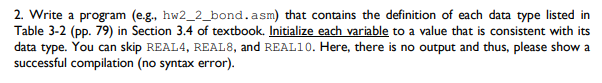 Solved 2. Write a program (e.g., hw2_2_bond.asm) that | Chegg.com