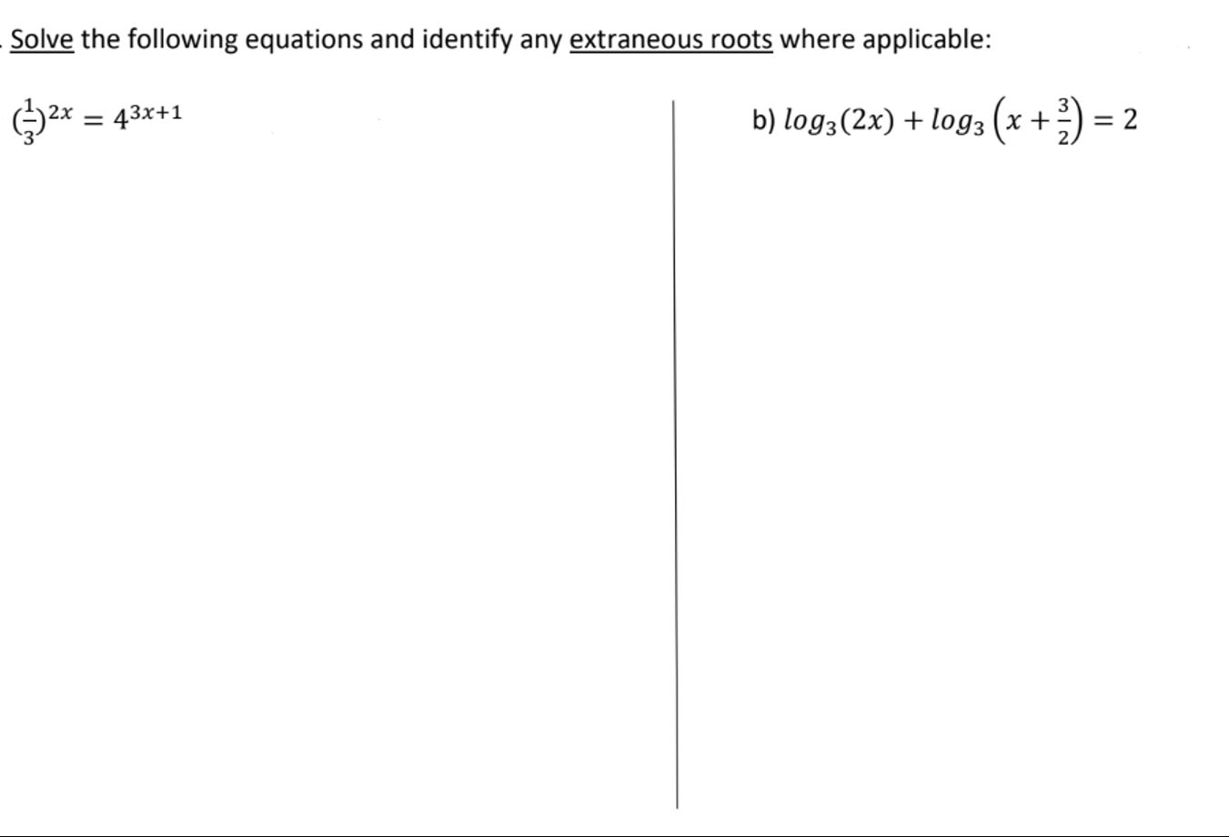 Solved Solve the following equations and identify any | Chegg.com