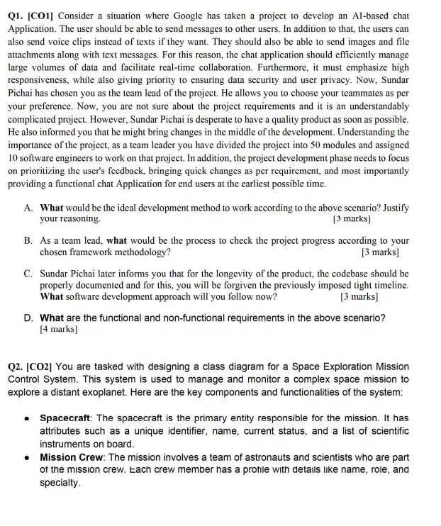 Solved Q1. [CO1] Consider a situation where Google has taken | Chegg.com