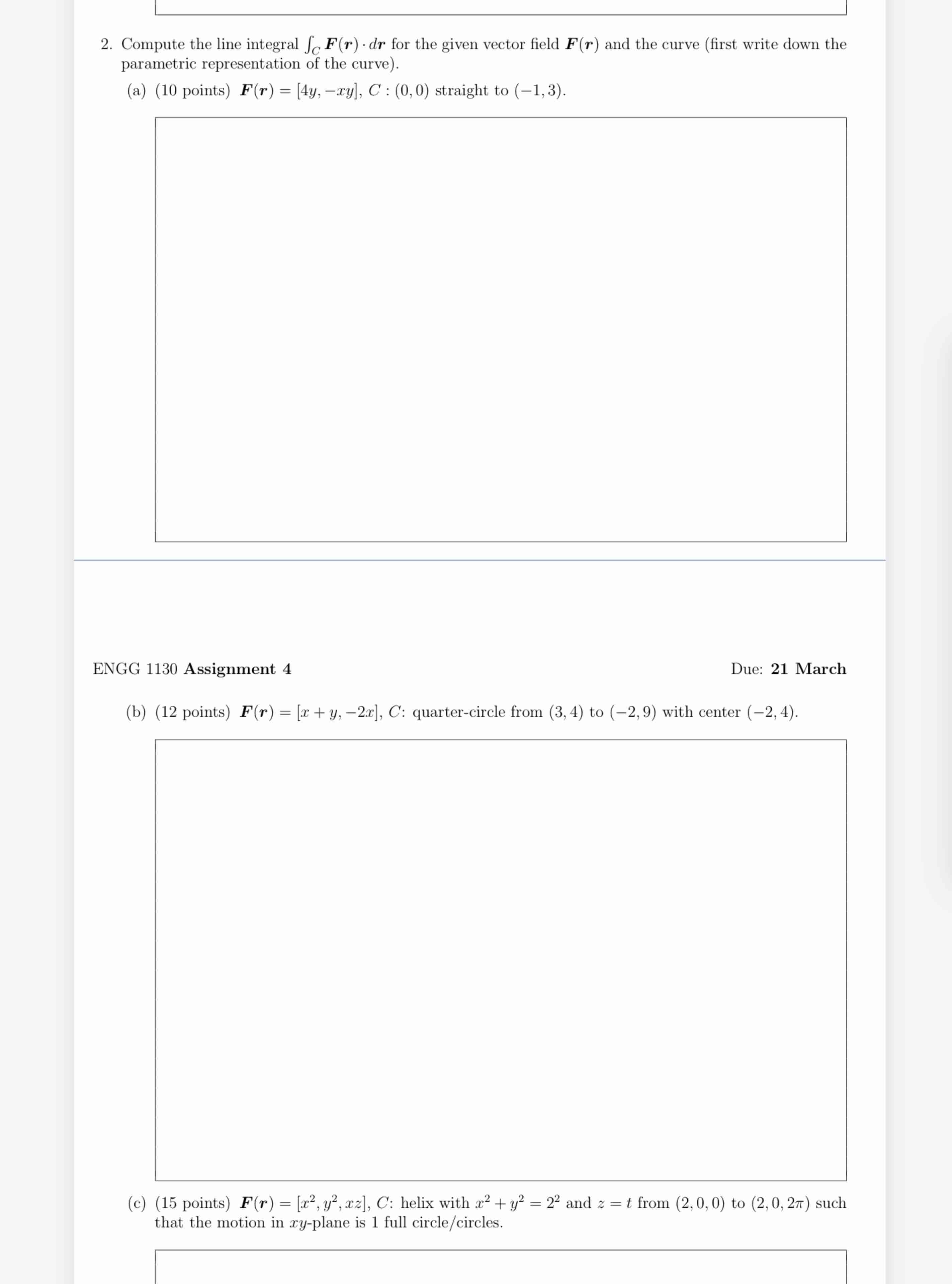 Solved Compute the line integral ∫C﻿F(r)*dr ﻿for the given | Chegg.com