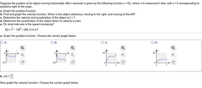 Solved Suppose The Position Of An Object Moving Horizontally