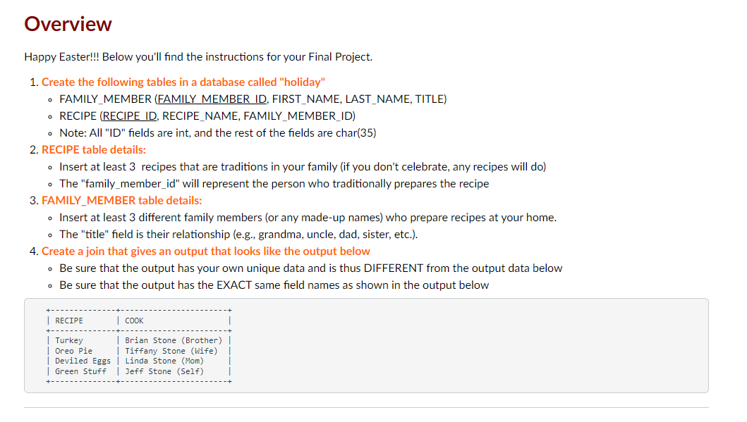 Solved Hello! This will be done in MySQL on a program | Chegg.com