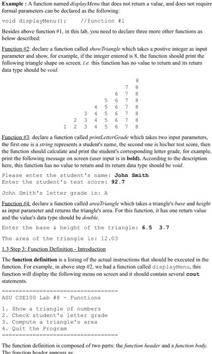 Solved .Learn to declare &create void and non-void functions | Chegg.com
