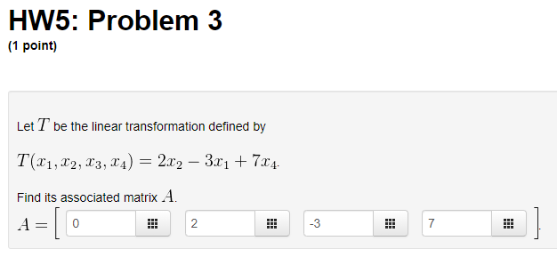 Solved Hw5 Problem 3 1 Point Let T Be The Linear