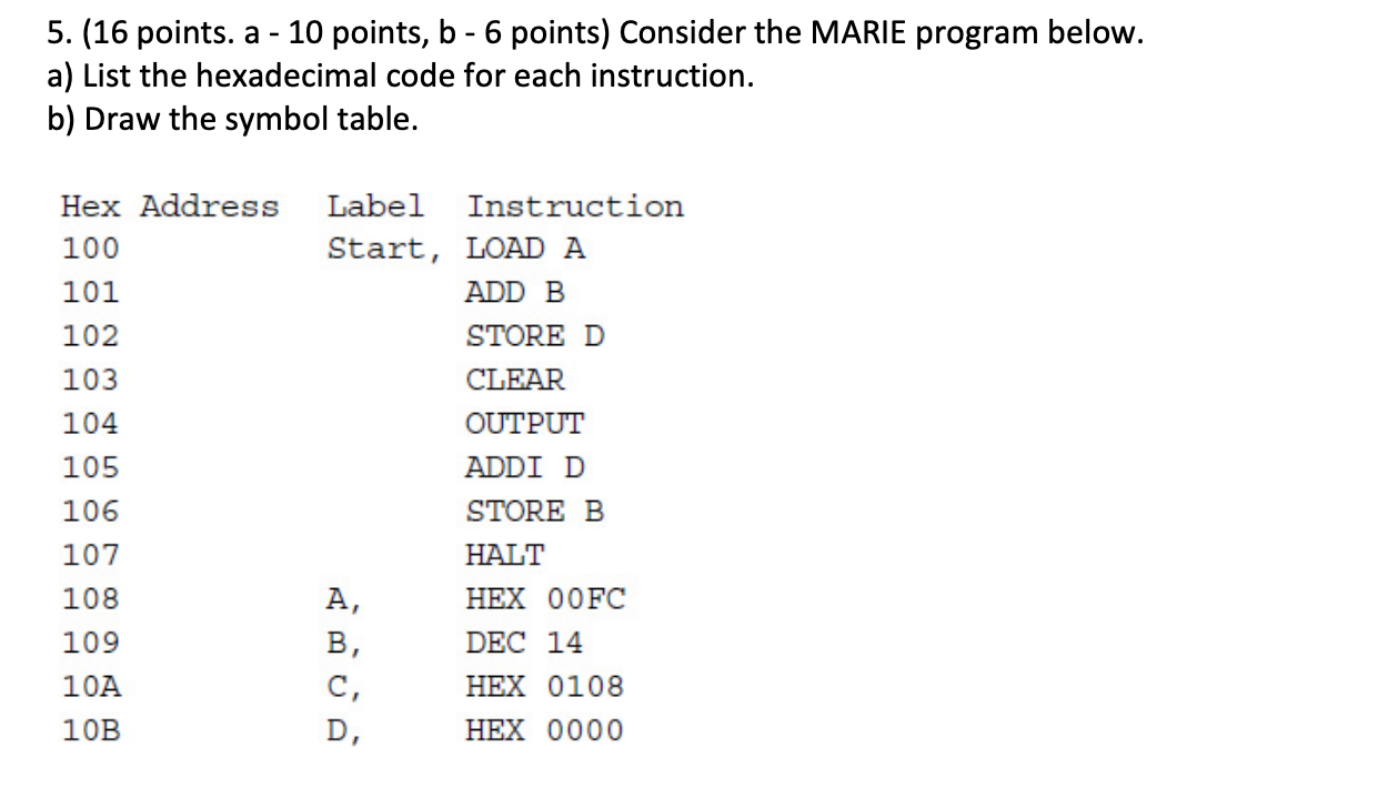 5. (16 points. a - 10 points, b - 6 points) Consider | Chegg.com 5. (16 points. a - 10 points, b - 6 points) Consider | Chegg.com