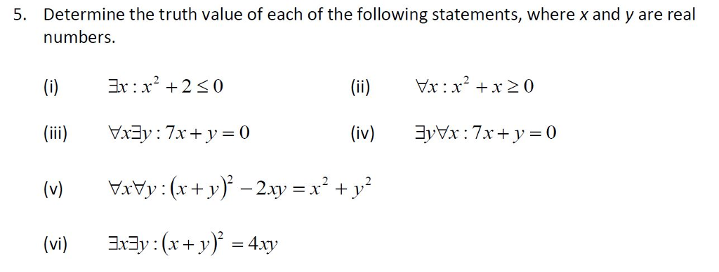 Solved Determine the truth value of each of the following | Chegg.com