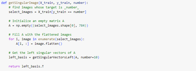 Solved left_basis = getSingularImage(X_train_total, | Chegg.com