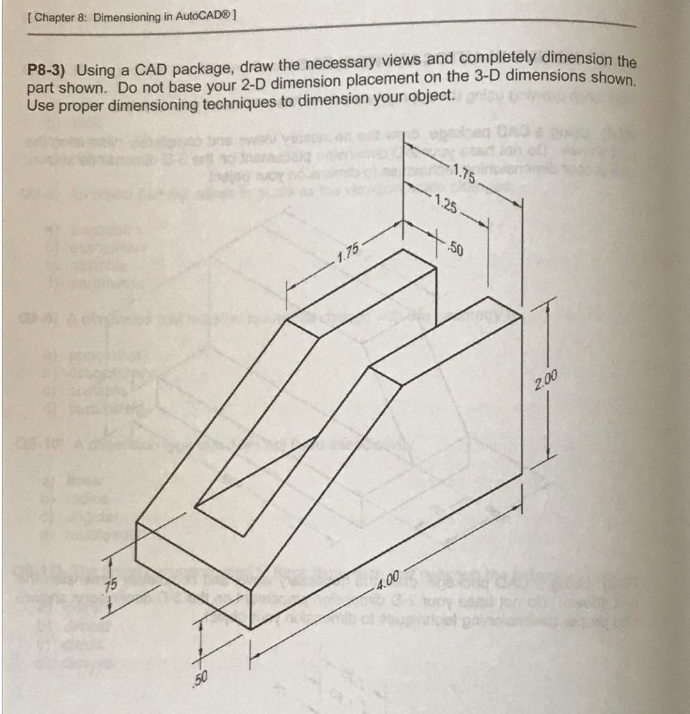 Solved P8-3) Using a CAD package, draw the necessary views | Chegg.com