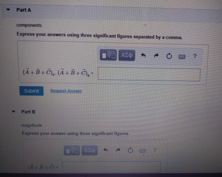 Solved Constants Three vectors are shown in the figure. | Chegg.com