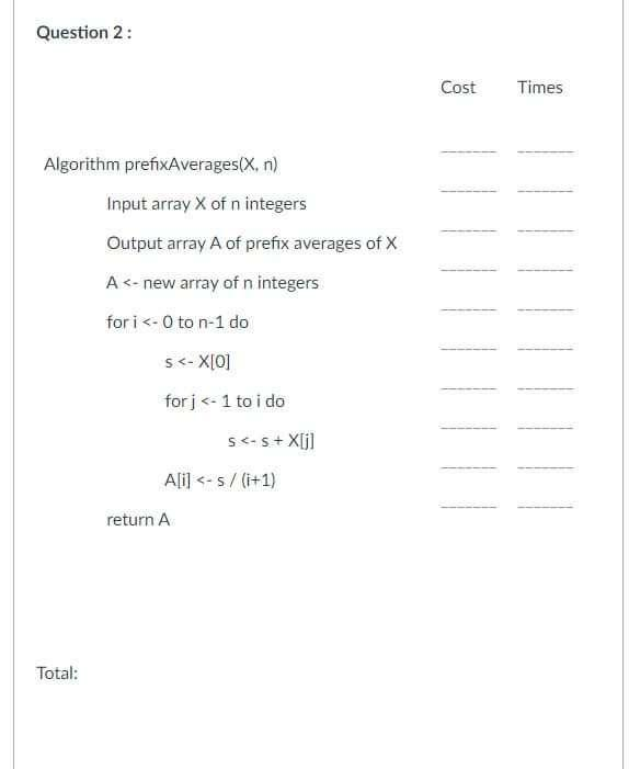 Solved Determine the running time of the algorthims by | Chegg.com