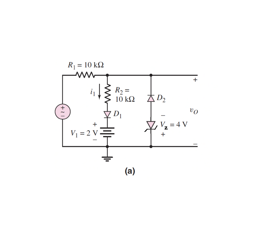 Solved V_gamma = 0 V for all the diodes. Plot the | Chegg.com