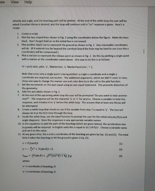 view View Help ENGR 1800 - Programming with MATLAB | Chegg.com