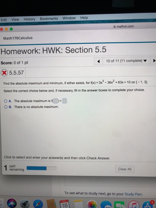 Solved Edit View History Bookmarks Window Help a mathxl.com | Chegg.com
