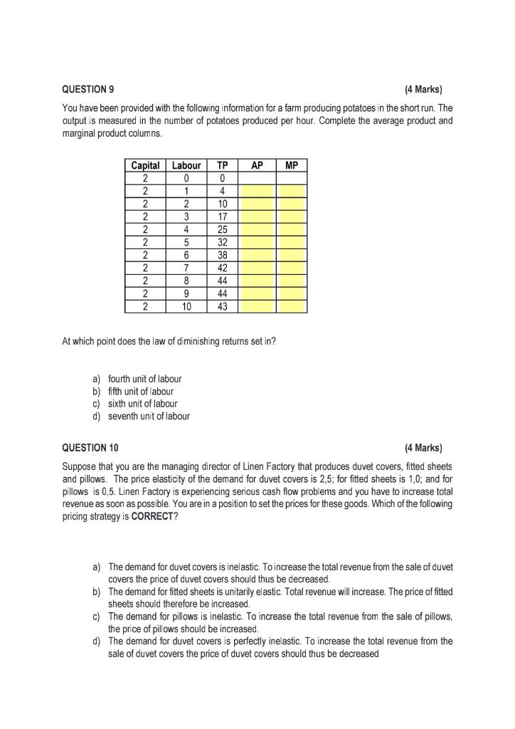 Solved QUESTION 9 (4 Marks) You have been provided with the | Chegg.com