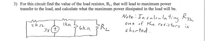 Solved For this circuit find the value of the load resistor, | Chegg.com