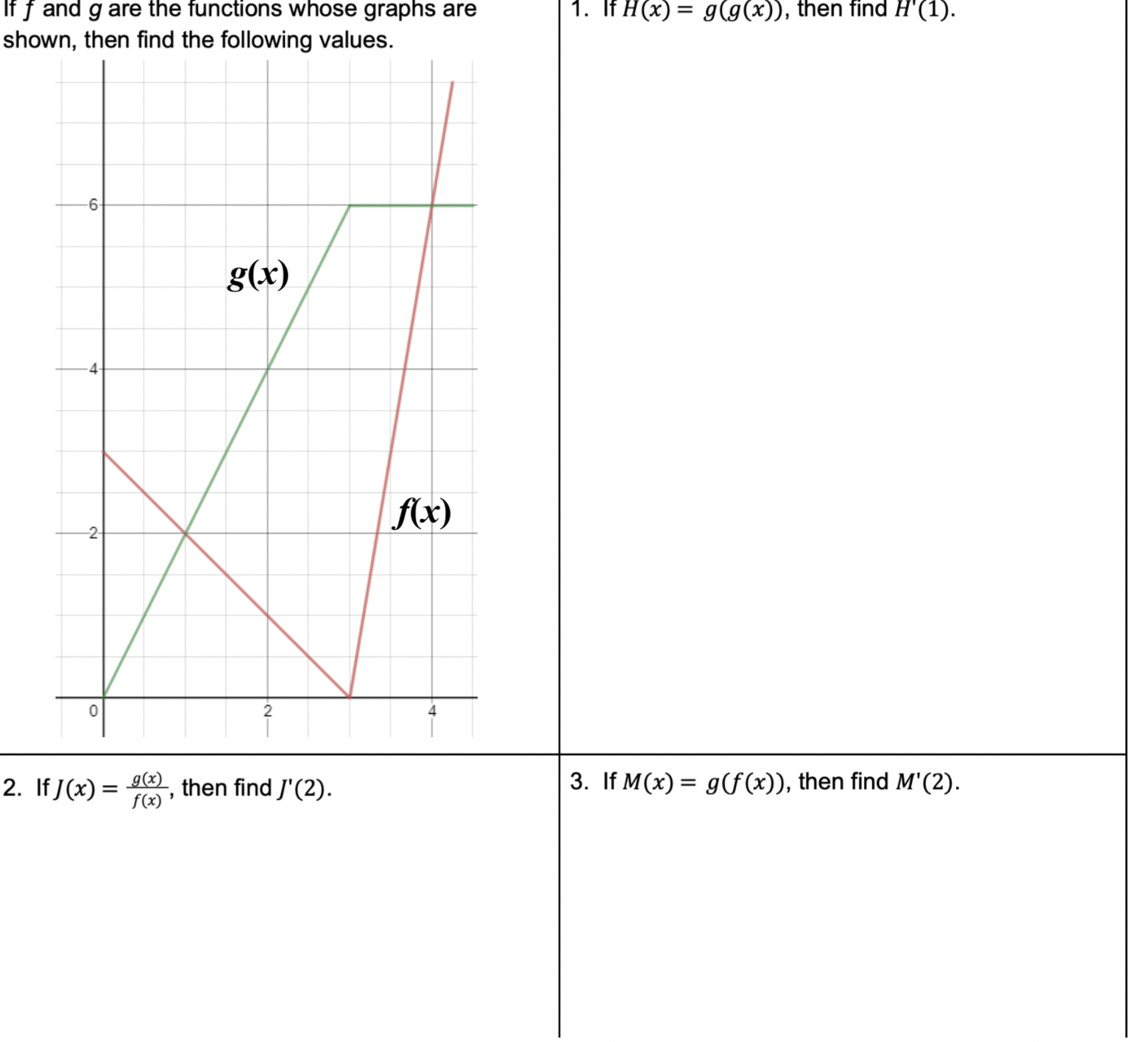 Solved If f and g are the functions whose graphs are 1. If | Chegg.com