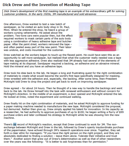 Solved Dick Drew and the Invention of Masking Tape Dick | Chegg.com