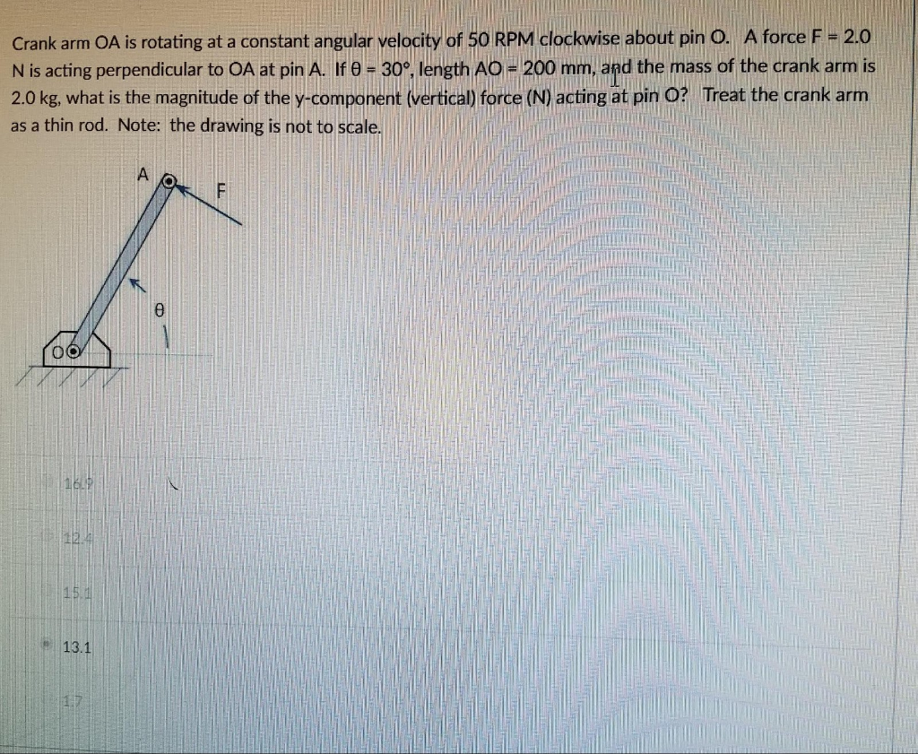 Solved Crank arm OA is rotating at a constant angular | Chegg.com