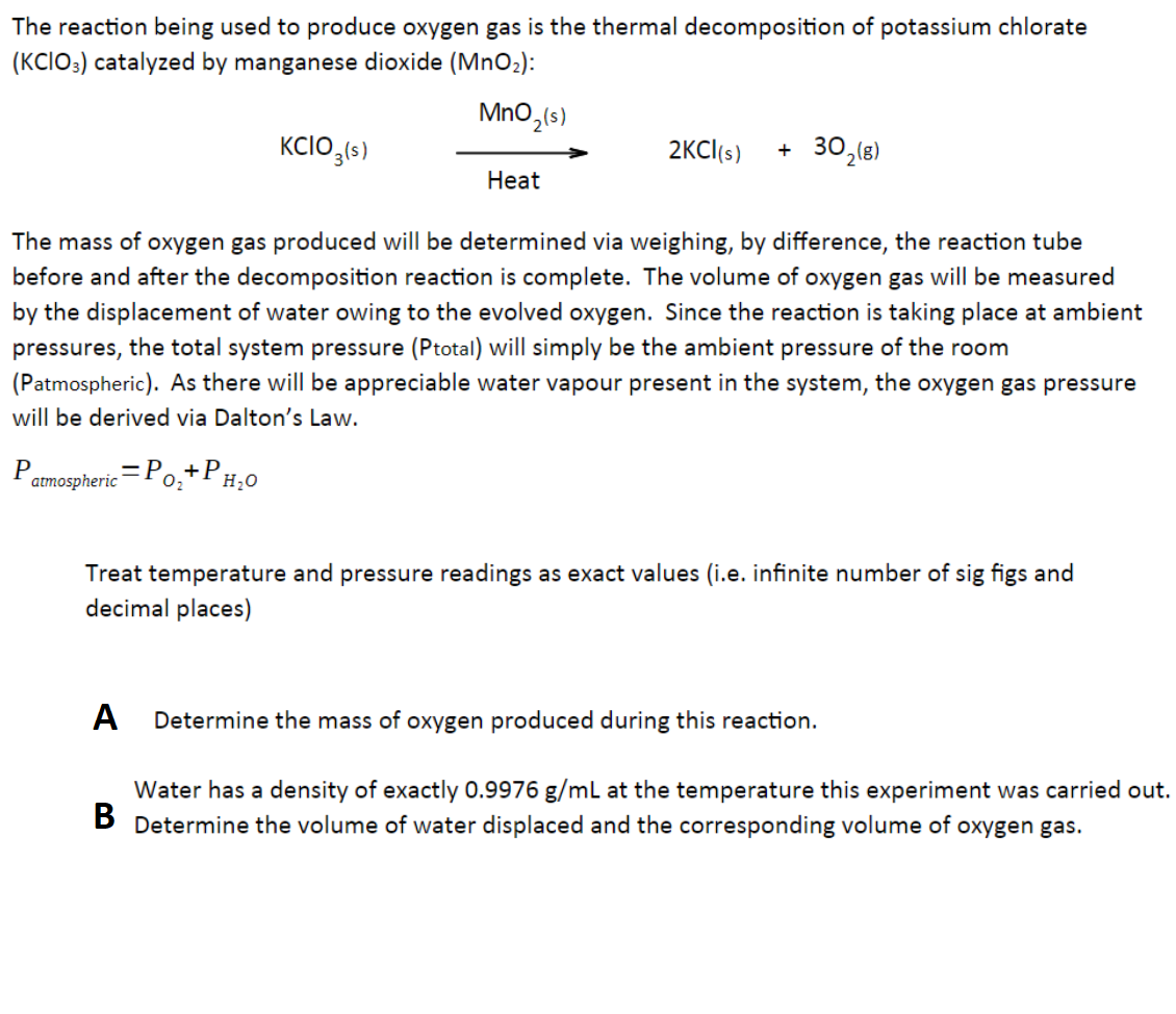 Solved Mass of MnO2 + beaker and test tube = 84.6319 g Mass | Chegg.com