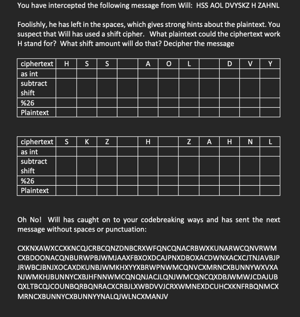 Solved A shift cipher (sometimes called a Caesar cipher) | Chegg.com