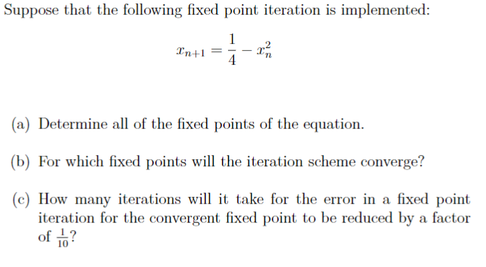 Solved Suppose that the following fixed point iteration is | Chegg.com