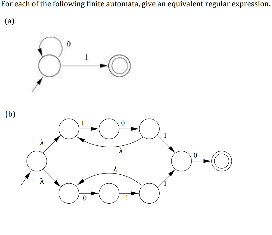 Solved For each of the following finite automata, give an | Chegg.com