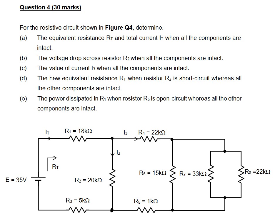 Solved For the resistive circuit shown in Figure Q4, | Chegg.com