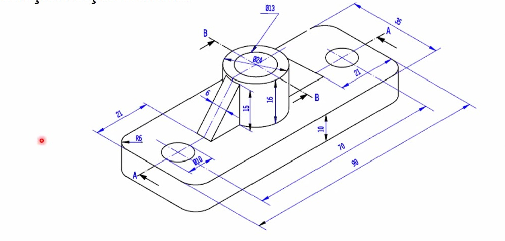 Solved draw the three view ( ﻿front- ﻿left and top) ﻿of the | Chegg.com