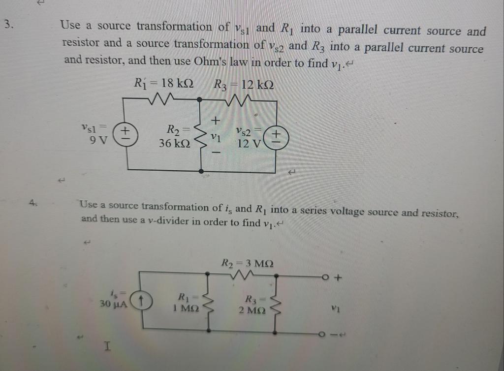 Solved Use a source transformation of vs1 and R1 into a | Chegg.com