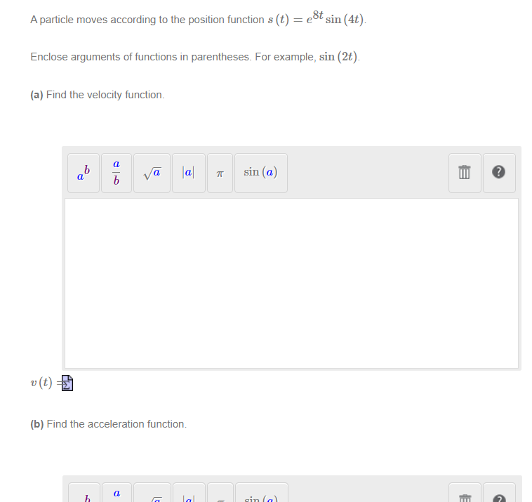 Solved A particle moves according to the position function | Chegg.com