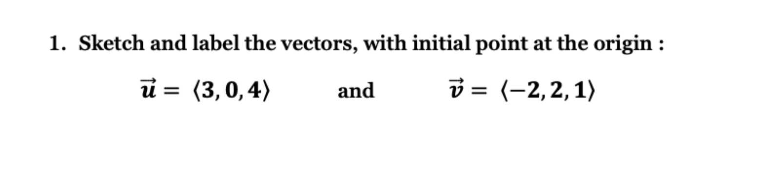 Solved Sketch and label the vectors, with initial point at | Chegg.com