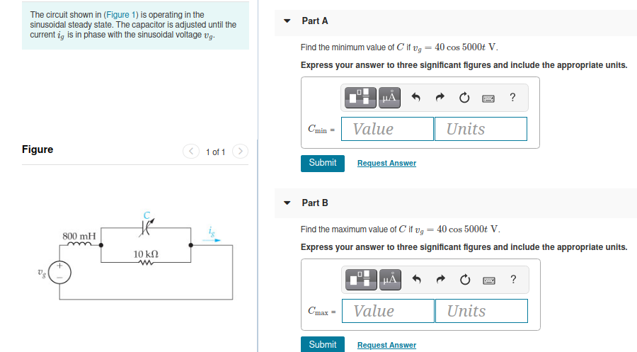 Solved The circuit shown in (Figure 1) is operating in the | Chegg.com