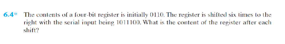 Solved The contents of a four-bit register is initially | Chegg.com