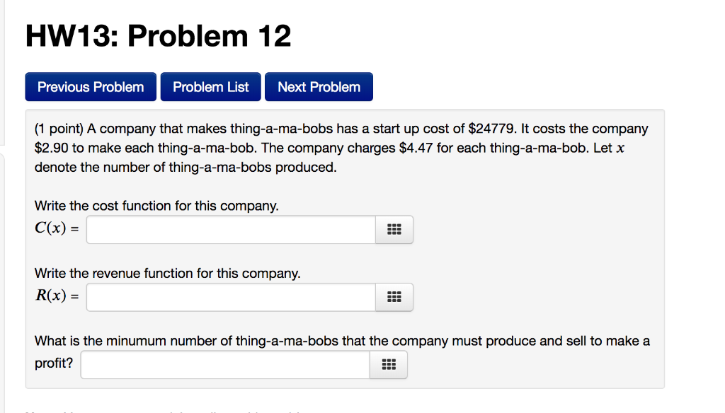 Solved HW13: Problem 12 Previous Problem Problem List Next | Chegg.com Solved HW13: Problem 12 Previous Problem Problem List Next | Chegg.com